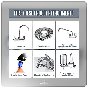 SmarterFresh 9-Piece Faucet Adapter Kit, Brass Aerator Adapter Set to Connect Garden Hose, Water Filter, Standard Hose via Diverter, in RV & Other - Male & Female Faucet Adapter for Sinks