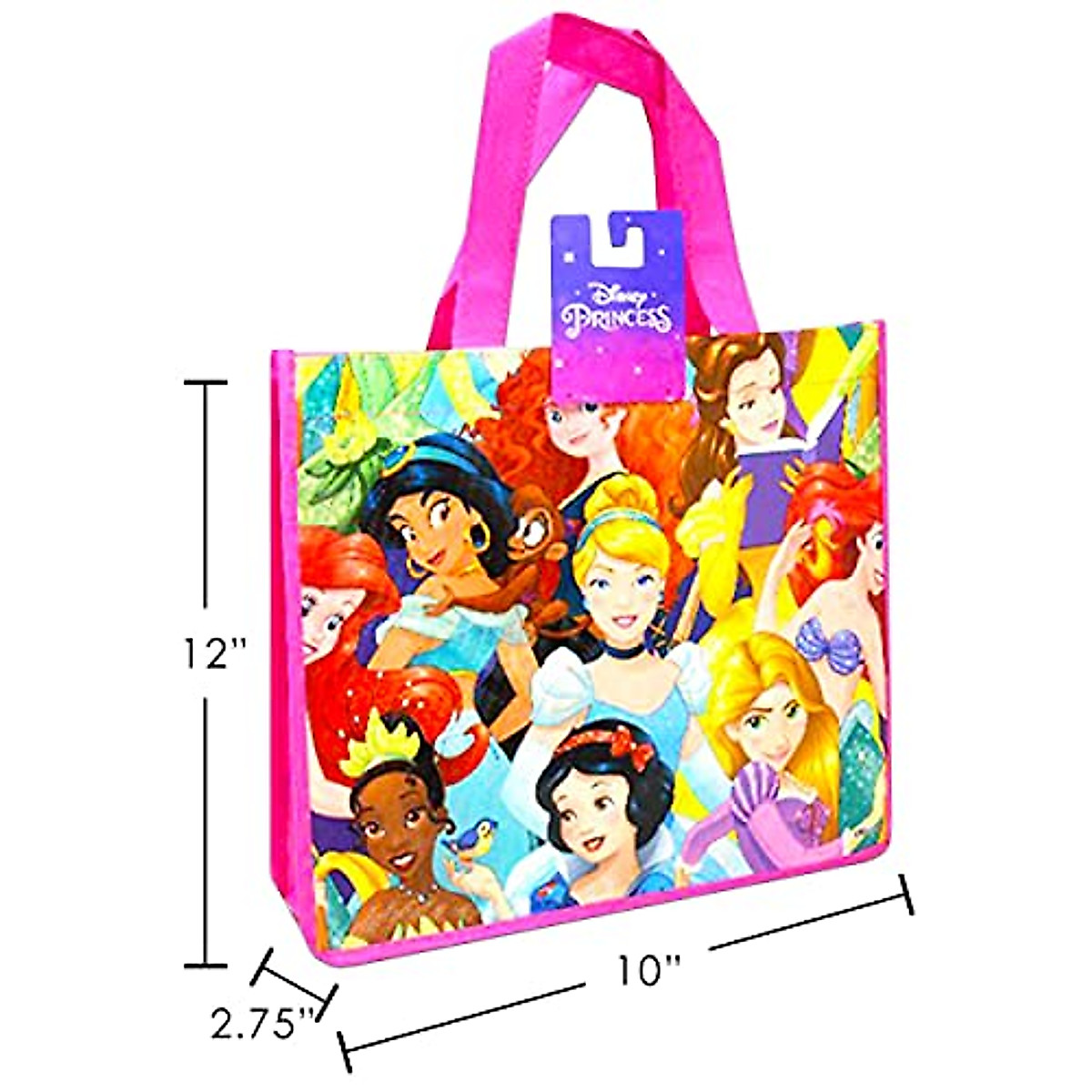 Disney Princess Tote Bags Bundle - 2 Pack Disney Princess Reusable Tote And Drawstring Bags | Disney Princess Bags for Women Kids (Disney Princess Tote Bags)