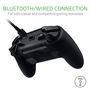 Razer RZ06-02610100-R3G1 Raiju Tournament Edition Wireless and Wired Gaming Controller with Mecha Tactile Action Buttons, Interchangeable Parts and Quick Control Panel, Black