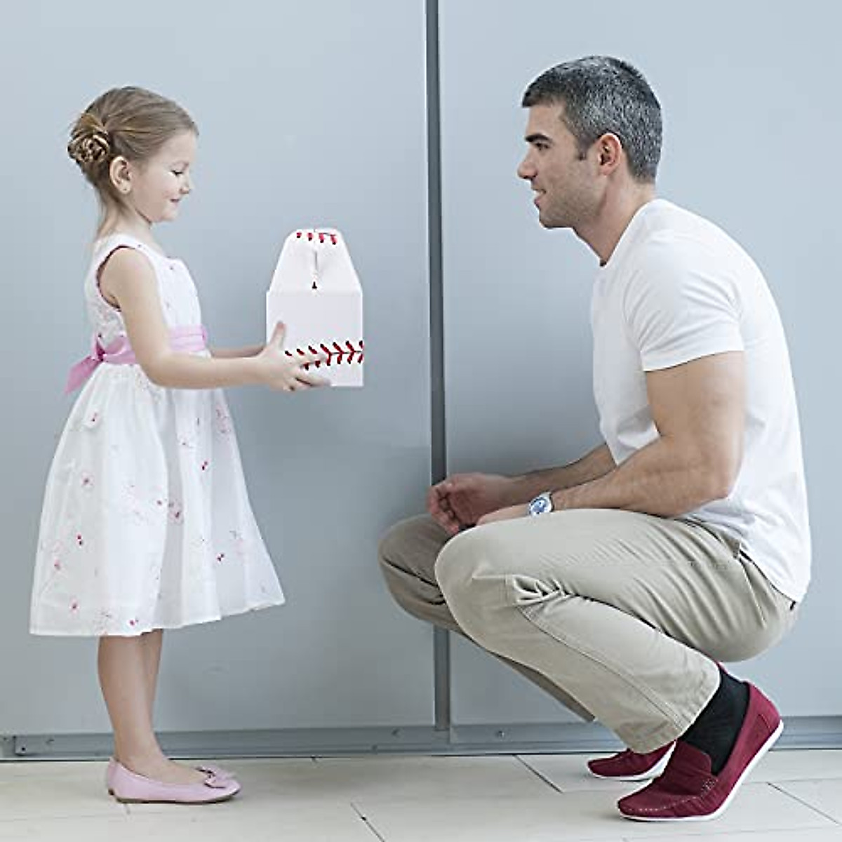 durony 6.2" Baseball Favor Boxes 24 PCS Cardboard Treat Boxes Baseball Sports Theme Party Gift Box Candy Snack Goodie Bags for Kids Adults Baby Shower Baseball Party Supplies