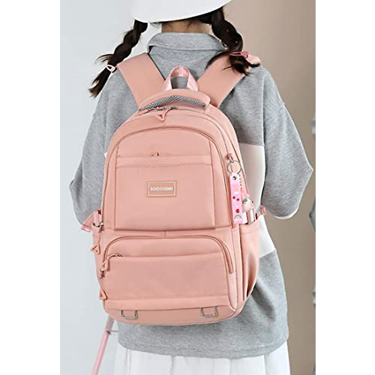 2023 Cute Aesthetic Backpack Preppy Backpack 15.6 Inch Laptop Backpacks College Book Bag Women Casual Travel Daypack (Pink,One Size)