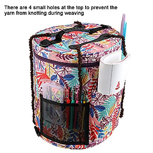 Yarn Bag with Customized Front Compartment for Knitting Accessories, Large Crochet Tote Yarn Organizer Yarn Bowl with Zipper Closure and Shoulder Strap for Crocheting(as Shown,Size:11.02x12.99inch)