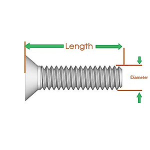 Socket Flat Countersunk Head Cap Screw, 6-32 x 3/8", Alloy Steel, Black Oxide, Hex Socket (Quantity: 100) Coarse Thread, 6 Hexagonal Allen Bolt, Length: 3/8 inch, Full Thread