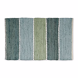 DII Chindi Rug Collection, Reversible, Recycled Yarn, Hand-Dyed, 2x3 Ft, Jadeite