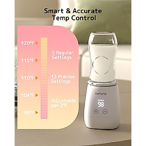 2024 Upgraded Portable Bottle Warmer, 1-Min Fast Heating Bottle Warmer with 5 Adapters and Formula Dispenser, Befano Rechargeable Travel Bottle Warmer for Breastmilk or Formula.