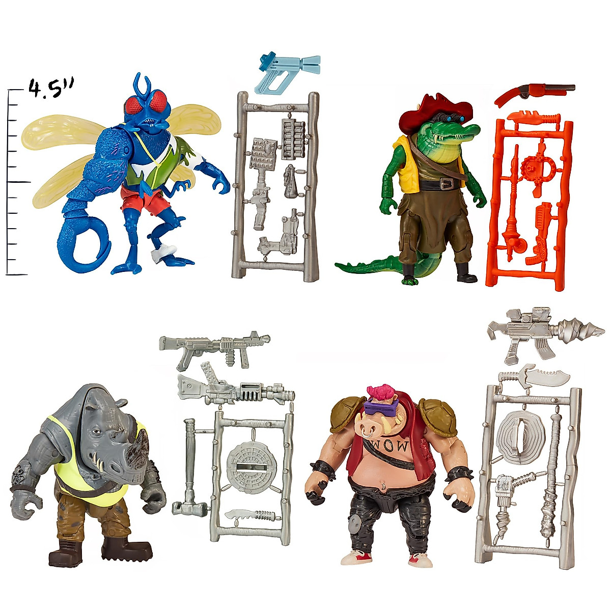 Teenage Mutant Ninja Turtles: Mutant Mayhem Basic Figure Mutant 4-Pack Bundle by Playmates Toys