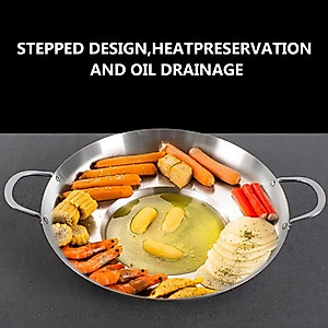 DOITOOL Flat Frying Pan Stainless Steel Comal Frying Bowl Comal Convex Cookware Stir Fry Pan Outdoors Heavy Duty Acero （ 38cm ） Mexican Discada Pan