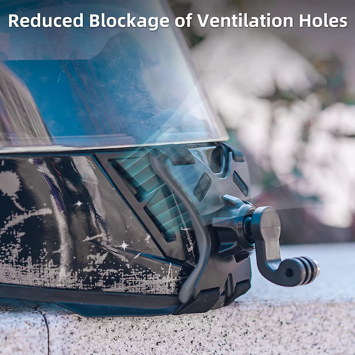 SUREWO Motorcycle Helmet Chin Strap Mount Compatible with GoPro Hero 12 11,10, 9, 8, 7, (2018), 6 5,DJI Osmo Action 3, AKASO, SJCAM and Most Action Cameras