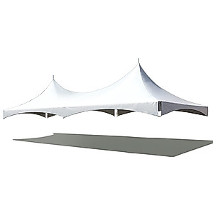 TentandTable 20' x 40' Replacement Tent Top for High Peak Frame Style Party Tents | Solid White Commercial Grade PVC Vinyl | includes Top and Storage Bag (Top ONLY - Frame Not Included)