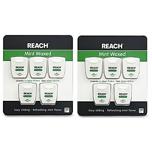 Reach Mint Waxed Dental Floss 100 Yards (Pack of 10)