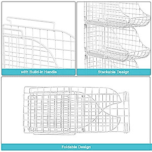 Stackable Pantry Can Dispenser Baskets 3-Pack, Standing Beverage Drink Pop Soda Can Storage Organizer Bin with Handles, Foldable Canned Food Holder for Kitchen Countertop Cabinet