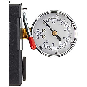 26 AMP H/D PRESSURE SWITCH AIR COMPRESSOR 145-175 4 PORT w/0-200 psi Gauge & 200 psi Pop off valve