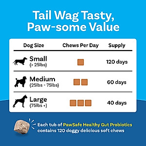 Dog Probiotics, Honey Chicken Flavor, 120 Soft Chews for Digestive & Gut Health, Immune Support Supplement, Gas Relief, Anti-Diarrhea, Helps with Allergies, Upset Stomachs, Yeast and Itchy Skin