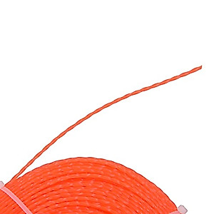 Alvinlite Trimmer Line Nylon String Trimmer Line Lawn Mower Accessories 2.4mm 120m Orange for Garden Lawn
