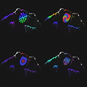 cosday LED Mask Light Up Face Mask with Programmable for Kids Adults for Cosplay Party Halloween Costume (Mini Led Mask)