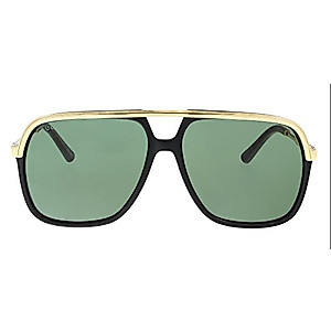 Gucci GG0200S 001 Black/Gold GG0200S Square Pilot Sunglasses Lens Category 3