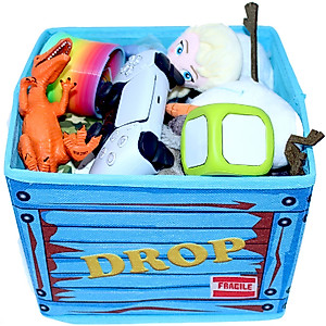 Skywin Fabric LootBox Small - 10”x10”x10” Stackable and Foldable Supply Box - Durable Box for Gamers, Fun Bright Colors