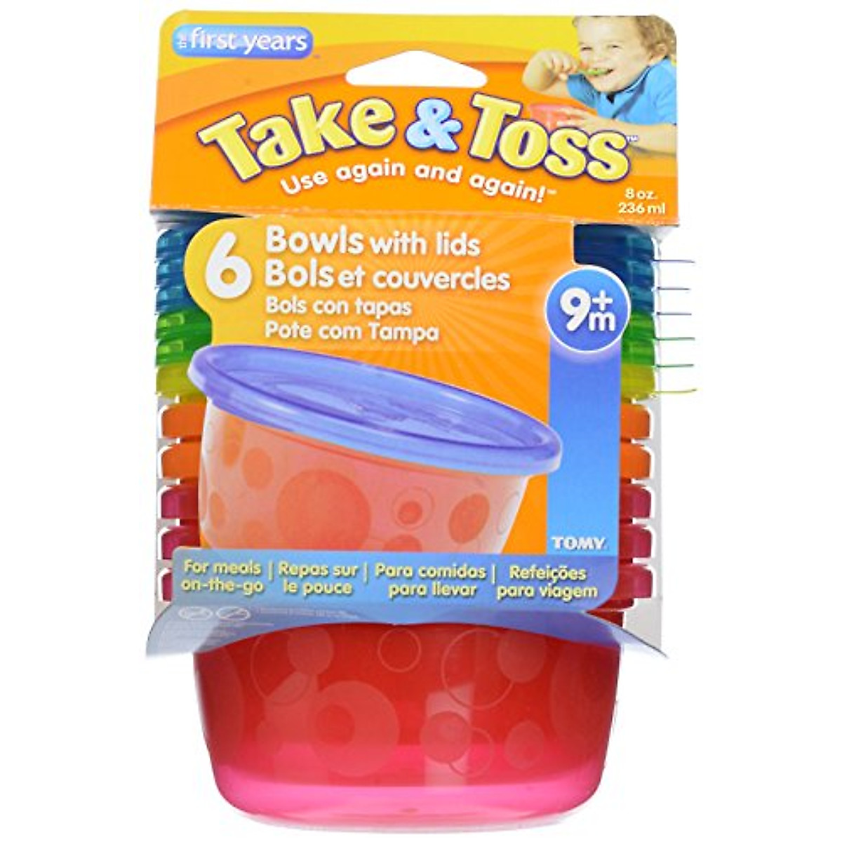First Years Take&Toss Bowl with Lid, 6 Count