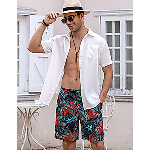 COOFANDY Men's Swim Trunks Board Shorts Summer Beach Shorts Swimsuit Swimwear for Men - No Liner