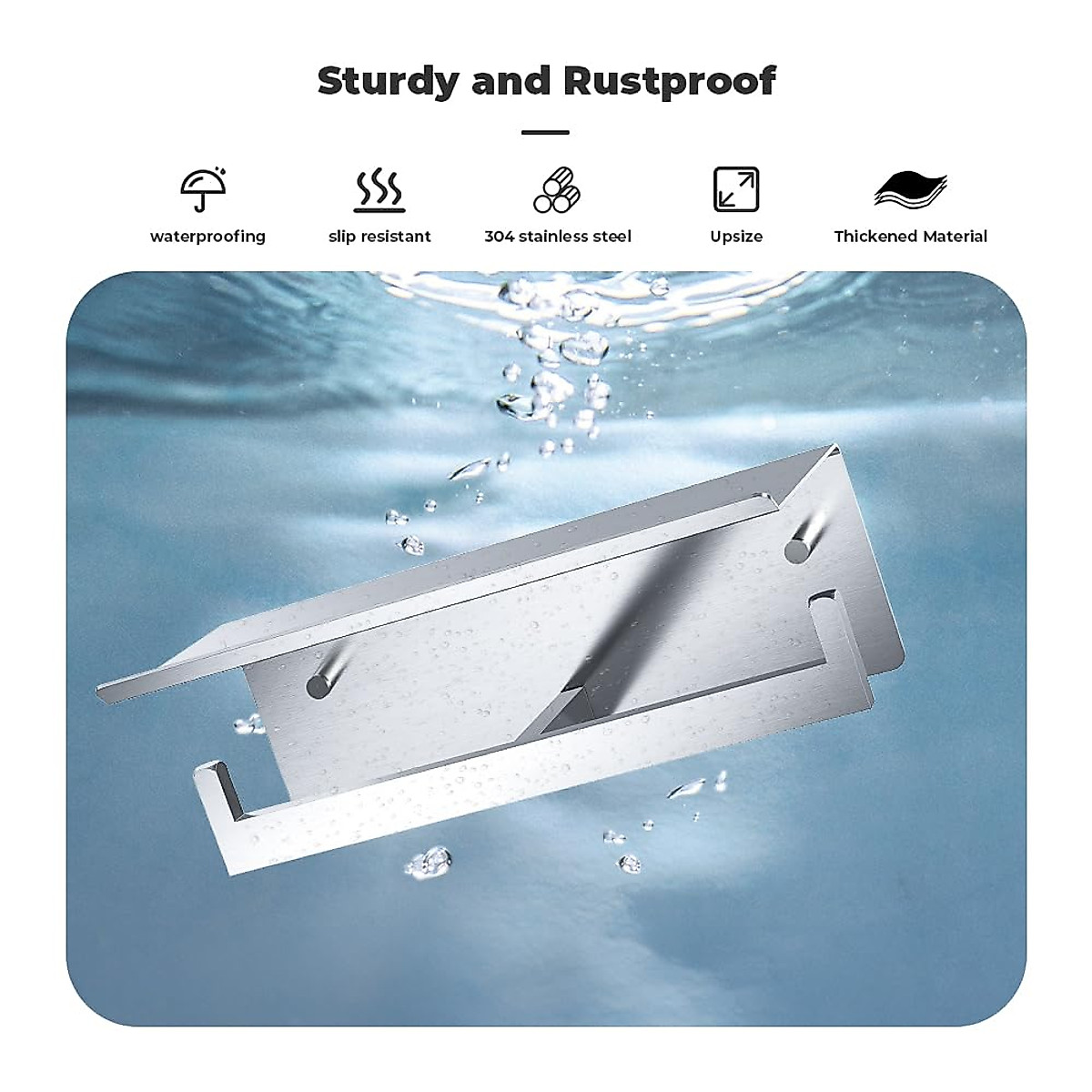 Double Toilet Paper Holder with Shelf, FreshGlow Large Tissue Holder Brushed Nickel, Wall Mount Commercial Toilet Paper Dispenser Phone Shelf Stainless Steel, Tissue Roll for Bathroom