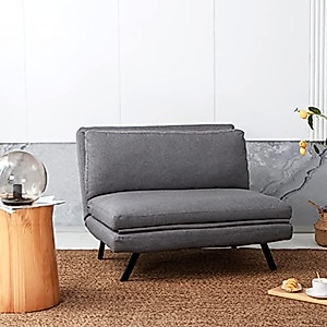 Convertible Sofa Bed in a Box, Modern Multi-Function Floor Couch with Foldable Leg and Adjustable Backrest, Mini Couch Sleeper for Apartment, Dorm, Studio and Office, Grey