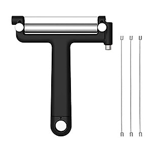 KITCHENDAO Replaceable Wire Cheese Slicer Cutter, 50% Stronger Wires with 2nd Gen Wire Fixing Mechanism, Adjustable Wire Cheese Cutter, Quick Replacement, Dishwasher Safe, with 3 Extra Wires