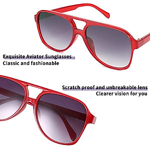 FEISEDY Vintage Retro 70s Plastic Aviator Sunglasses Women Men Classic Large Squared Frame B2751