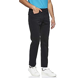 U.S. Polo Assn. Men's Slim Straight 5 Pocket Stretch Twill Jean, Black, 36Wx30L