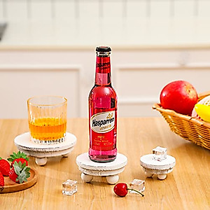 3 Pieces Wood Risers for Decor Wood Pedestal Mini Riser Stand Round Wooden Riser Rustic Farmhouse Riser for Decor Tiered Tray Decor Riser for Home Kitchen (Washed White, 5/4/3 Inch)