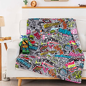 Northwest Teenage Mutant Ninja Turtles Character Hugger Pillow & Silk Touch Throw Blanket Set, 40" x 50", Sketched Out