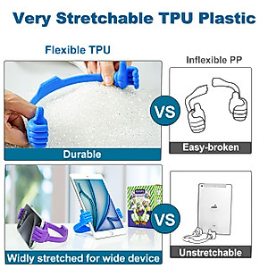 HONSKY Thumbs-Up Phone Stand for Tablets, E-Readers and Smart Phones – Green/Purple – 2 Count