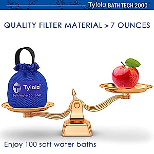 Tylola Showers-Hard Water Filter for Bathtub Faucet Spout.Portable Water Softener Removes Heavy Metals Ions-Iron, Lead,Scale.Relieves Dry, Itchy Skin, Eczema and Itchy Scalp.Tylola Bath Tech 2000