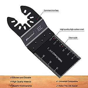Bionso 28PCS Oscillating Saw Blades, Professional Universal Titanium Multitool Blades for Wood Plastics Metal, Quick Release Multi Tool Blades Kits Fit Dewalt Ryobi Milwaukee Rockwell Fein Makita (55)