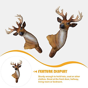 Animal Hook Shower Towel Hook Single Towel Hook Key Hooks Coat Hanger Deer Wall Sculpture Robe Hook Farmhouse Towel Rack Hooks for Hats Resin Wall-mounted Individual Wall Hook