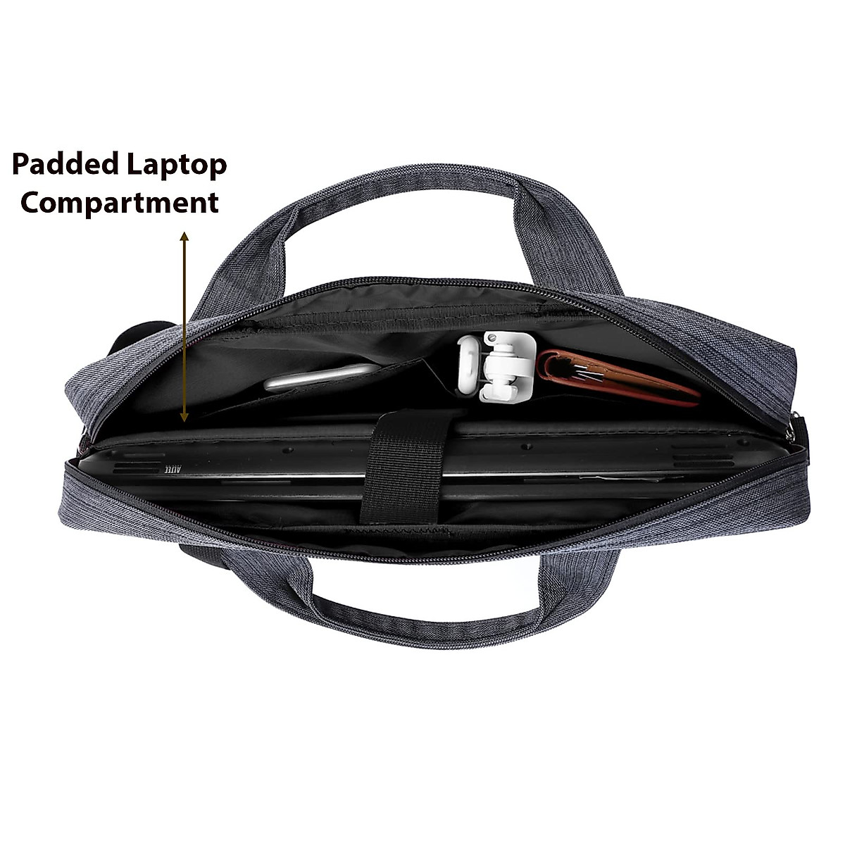 slim water resistant durable nylon smart stylish briefcase messenger shoulder bag for proart studiobook, legion y540, msi raider, gram 16