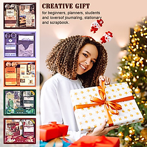 Scrapbooking Supplies Kit, 351pcs Bullet Junk Journal Kit with Journaling Supplies, Vintage Aesthetic Scrapbook Paper A6 Grid Notebook, Scrapbook Kit, Craft DIY Gift for Adult Teen Girl Kid Women