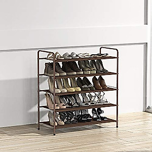 Simple Houseware 5-Tier Shoe Rack Storage Organizer, Bronze