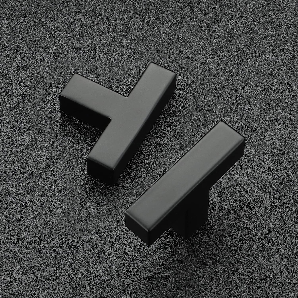 Ravinte 3 Pack Black Square Bar Cabinet Knobs 2 Inch Square Cabinet Pulls Matte Black Single Hole Kitchen Cabinet Handles