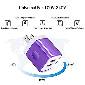 USB Charger Plug,Wall Charger,Charging Block,5-Pack 2.1A/5V Portable Power Cube Charger Adapter Compatible for iPhone 14/13/12/11 Pro Max/Xs Max/XR/X/8/7/6S/6 Plus,Samsung Galaxy S23 S22 S21,LG,Moto