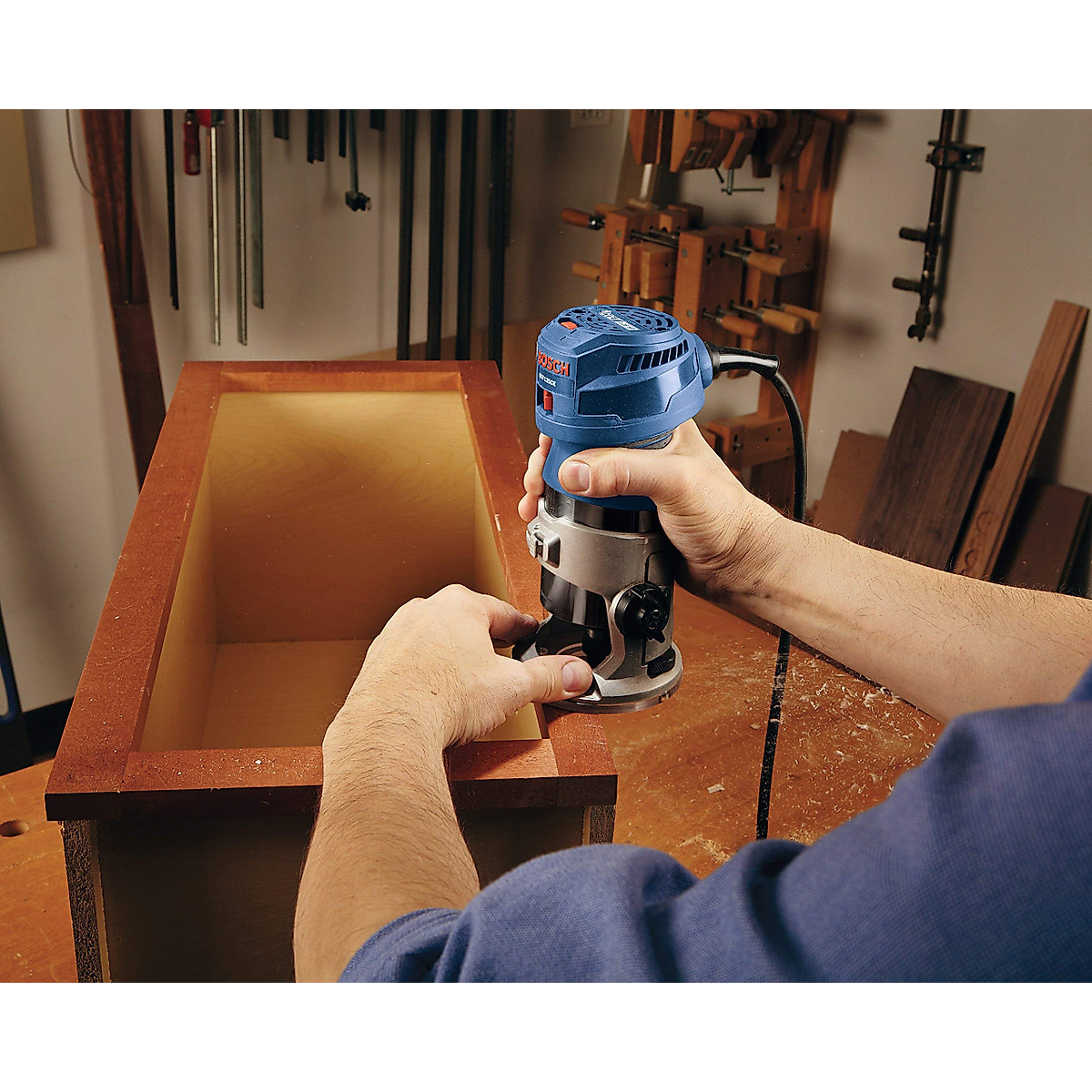 Bosch GKF125CE-RT 1.25 HP Variable Speed Palm Router with LED (Renewed)