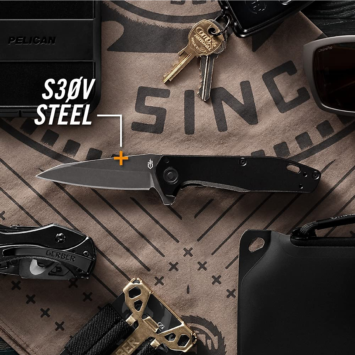 Gerber Gear Fastball - Folding Knife with Lock Release for EDC Gear - Flat Sage