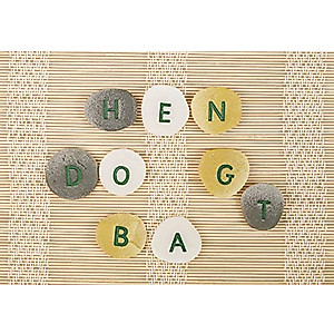 Yellow Door YD-9 Uppercase Alphabet Learning Pebbles for Kids, Kindergarten Grade to 3 Grade, 5" H, 3" L, 3" W