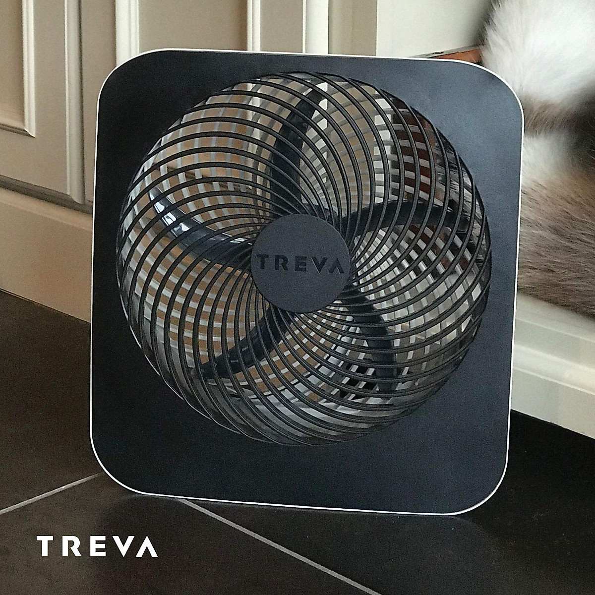 Treva 10-Inch Portable Desktop Battery Fan, Powered by Battery and/or AC Adapter - Air Circulating with 2 Cooling Speeds (Batteries Included)
