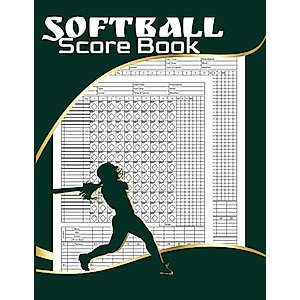 Softball Scorebook: 120 Page Baseball Scorebook with Line up Cards & Pitch Count Large Print 8.5 x 11" , Softball Scorekeeping book, Softball Score Sheets