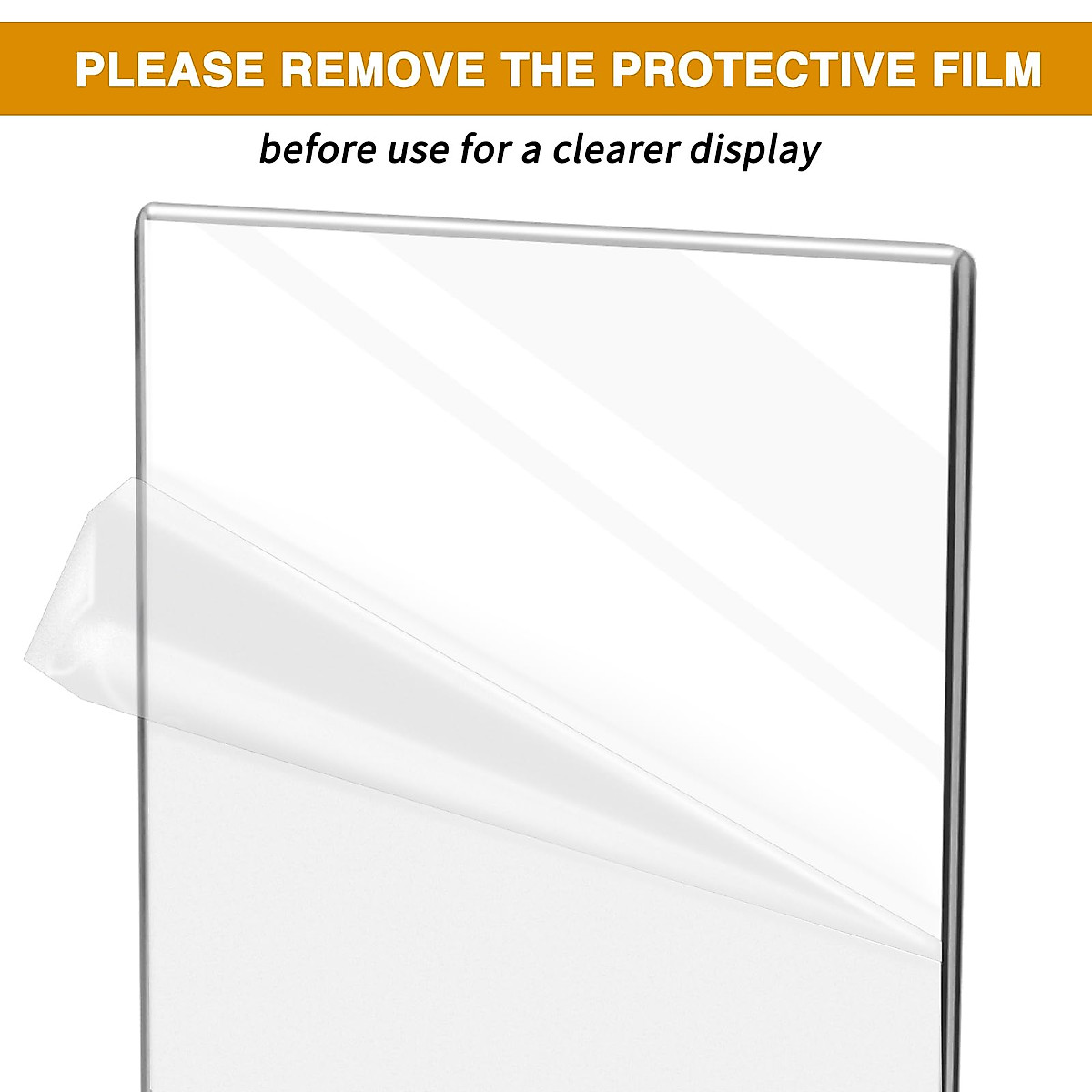 HUANGXIN 5 x 7 Inch Acrylic Clear Sign Holder 15 Pack Table Menu Display Double Sided Clear Poster Stand Frame Shelf Picture Flyer Signs Holders for Office Store Restaurant Hotels Vendor Events