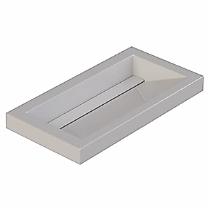 Liftbridge Kitchen & Bath 37 in. W x 19 in. D x 5 in. H Genova White Cultured Marble Top Sink with optional faucet drill-out guides