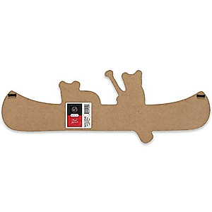 Open Road Brands Bear Cubs in Canoe Wood Wall Decor- Large Canoe Wall Art for Lake House, Cabin or Man Cave