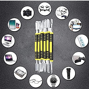 CREAMIC Metal Crowbar 6-Piece Set, Electronic Repair Tools Kit, Mini Multi Home Appliance Disassemble Tool, Opening Pry Tool Repair Kit, for Cellphone Laptops Tablets, Double Head and Non-Slip Handle
