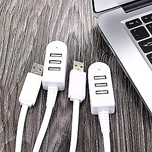 Lysee Data Cables - Multi-Function USB 3A Charger Expansion Multi-Port Converter HUB Hub for Laptop Desktop Port Splitter in Stock - (Color: White, Cable Length: 30CM)