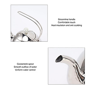 Stainless Steel Tea Kettle,Countertop Tea Kettle,Food Grade Stainless Steel,Large Capacity Tea Kettle with Strainer for Stovetop,Tea Kettle for Gas,Induction,Electric Stoves(Silver)